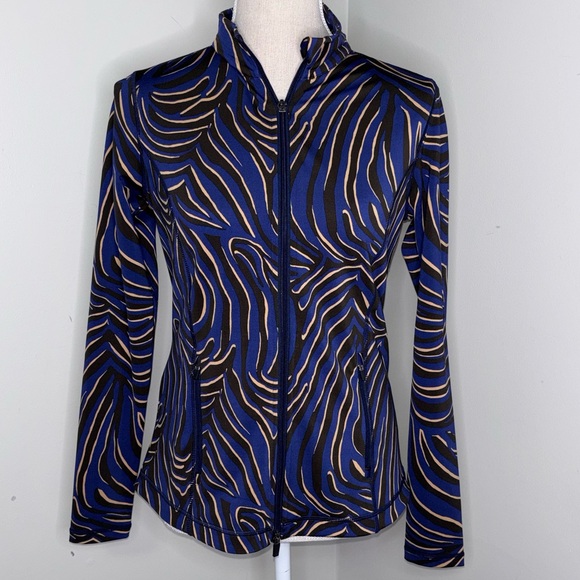 J. McLaughlin | Jackets & Coats | J Mclaughlin Blue Brown Zebra Print ...